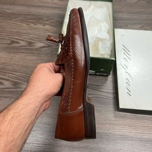 Mezlan | Shoes | New Mezlan Cognac Lizard Skin Tassel Loafers 1 M ...
